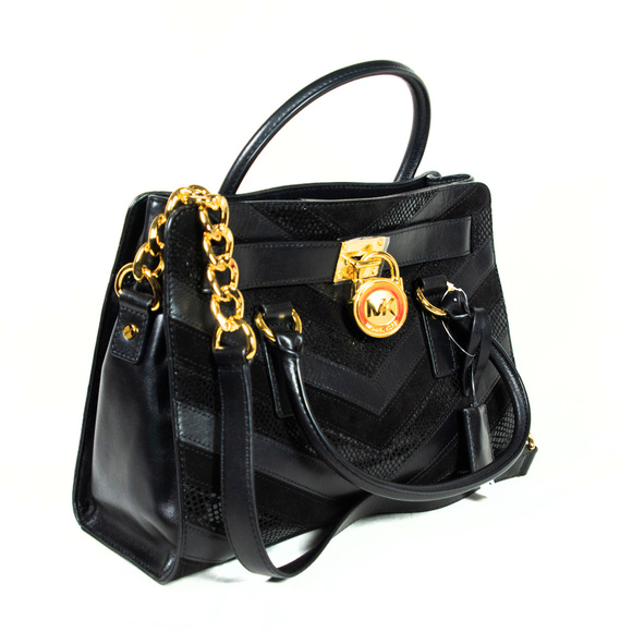 MICHAEL Michael Kors | Bags | New Black Chevron Michael Kors Lock ...